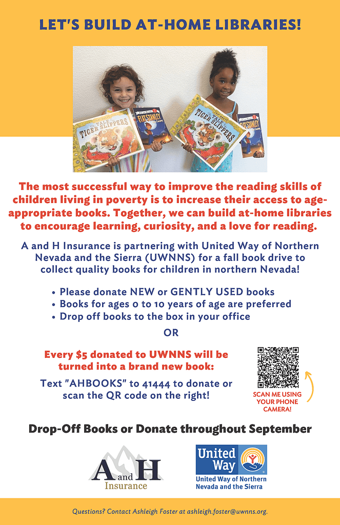 United Way of Northern Nevada Book Drive - September 2021